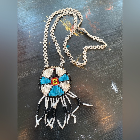 Vintage | Jewelry | Vintage Native American Thunderbird Bead Necklace ...